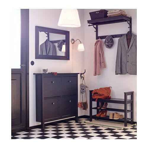 IKEA HEMNES Bench with shoe storage Black brown Urban Sales NZ